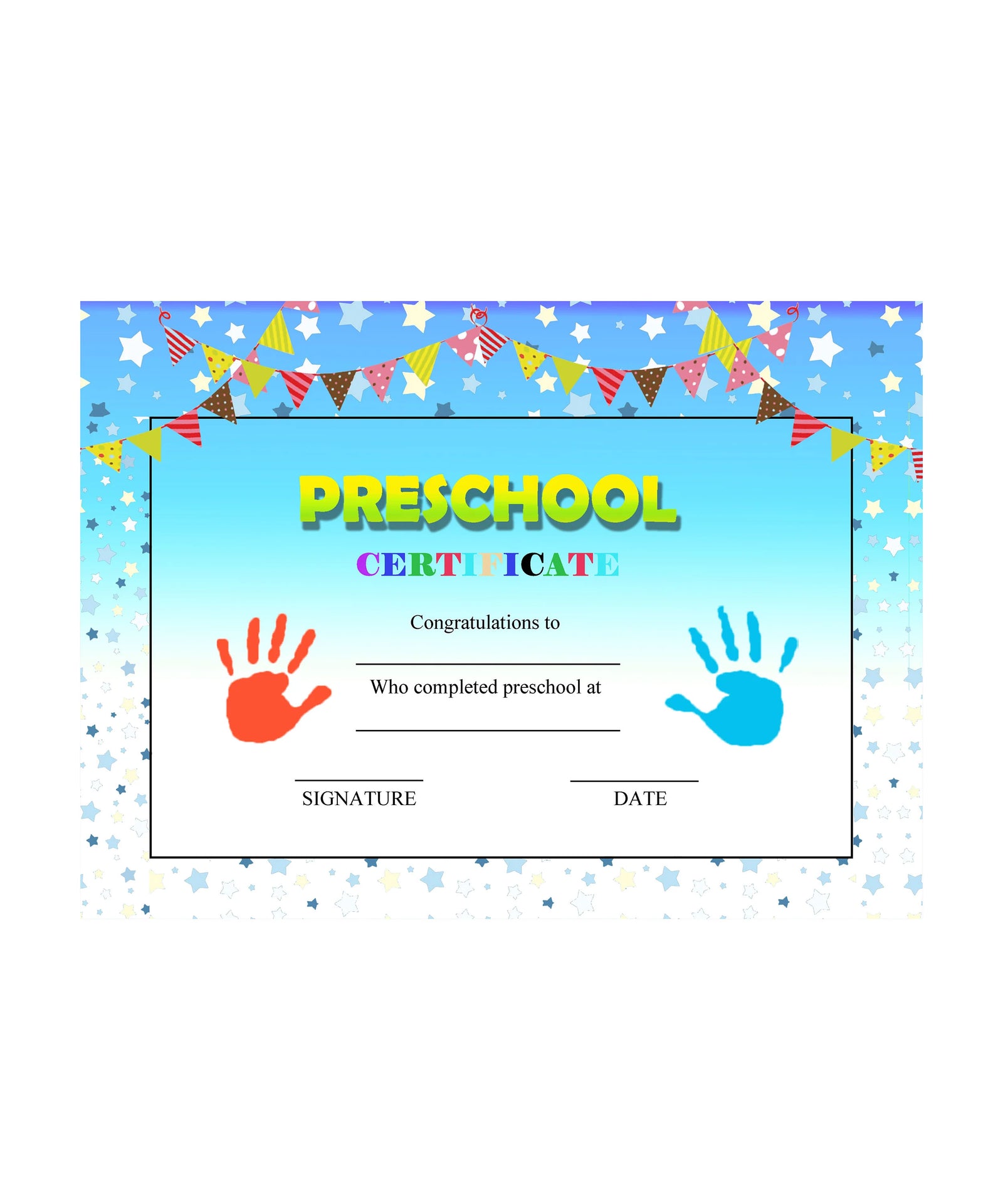 Preschool Graduation Diploma 8-inchx10-inch - CA Graduation