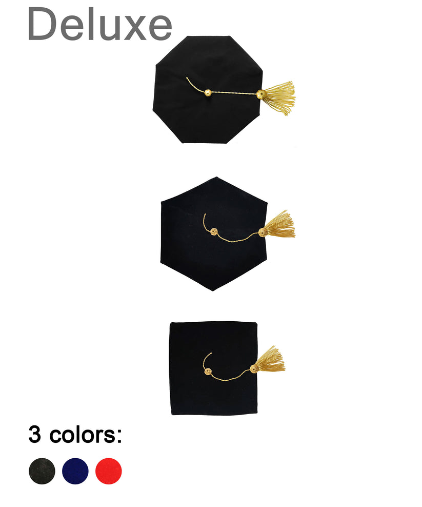 Deluxe Doctoral Graduation Tam with Tassel in Various Colors(4/6/8 ...