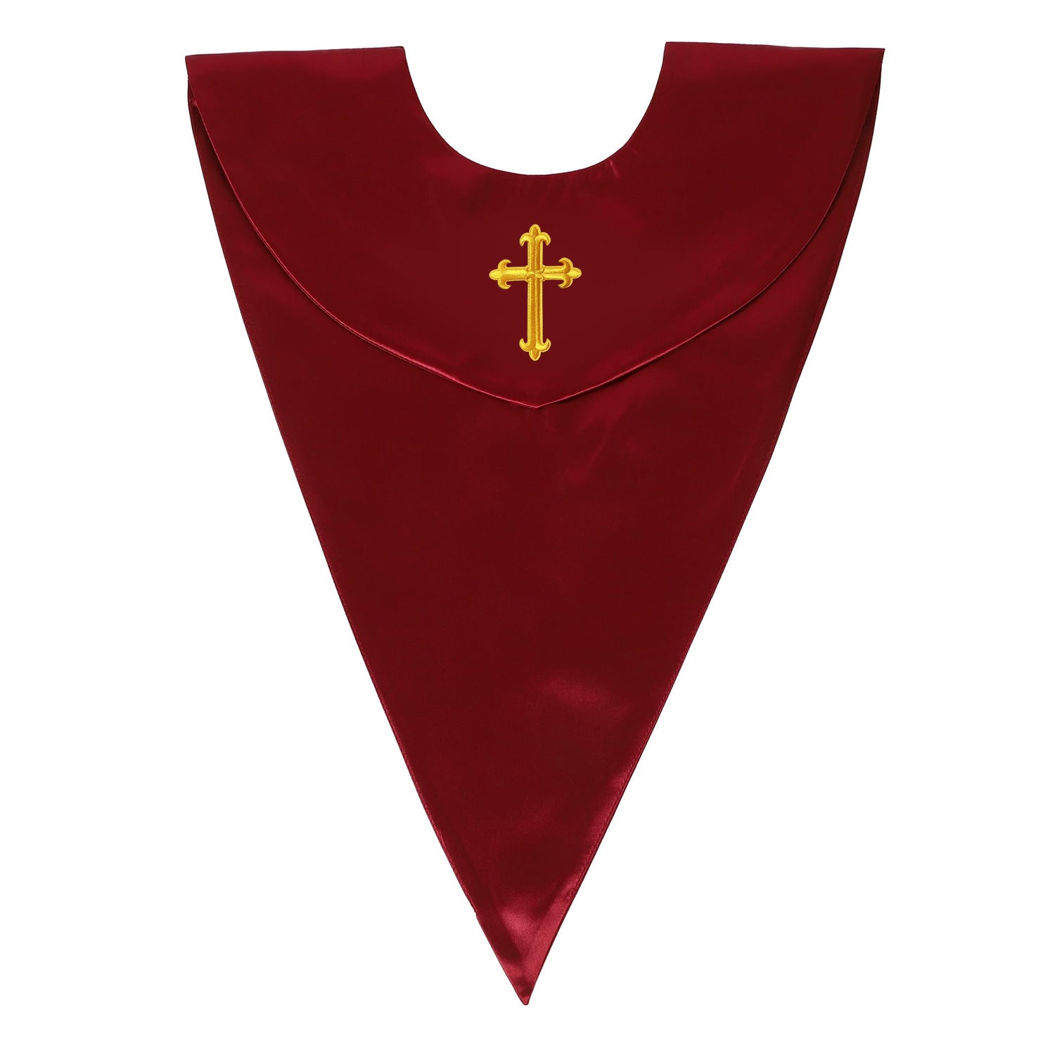 Unisex V Shape Choir Stole with Cross